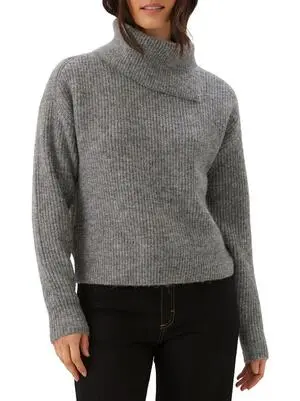 Karen Kane Split Neck Sweater - Gray