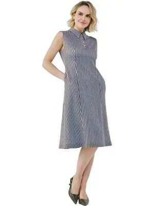 A.SHIMUS Sleeveless Tailored Midi Dress - Blue