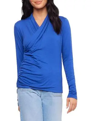 Karen Kane Crossover Side Shirred Top - Iris