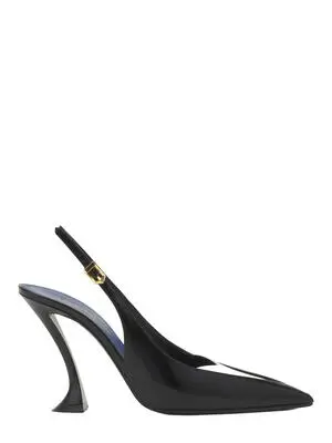 LANVIN Serenade Slingback In Leather - Black/white