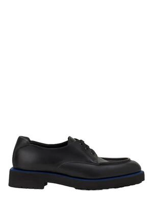 LANVIN Derby Shoes In Soft Leather - Black/blue