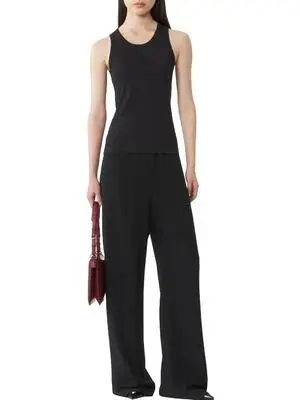 LANVIN Mother And Daughter Embroidered Jersey Tank Top - Black