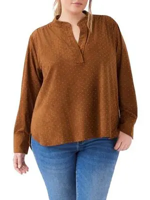 Karen Kane Embellished Band Collar Shirt - Moc