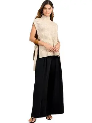 Trina Turk Romea Cape 100% Merino Wool - Almond