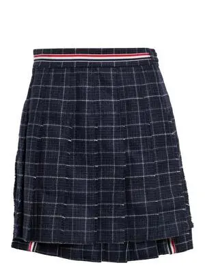 Thom Browne Pleated Wool Miniskirt - Navy