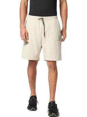 PLEIN SPORT Loose Fit Jogging Shorts With Graphic Print - Grey