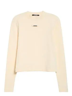 Jacquemus Gros Grain Long Sleeve Top Light Beige