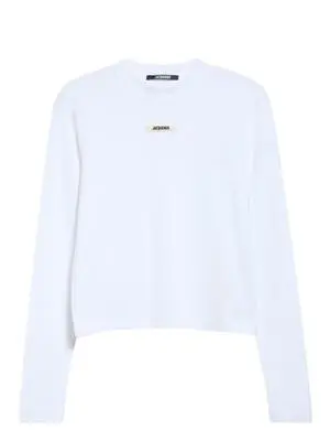 Jacquemus Gros Grain Long Sleeve Top White