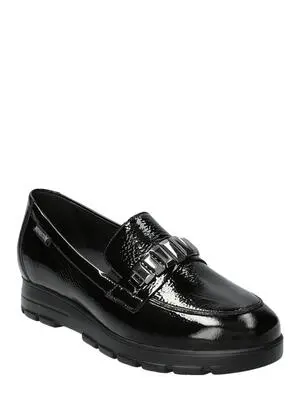 Mephisto Carlyne Leather Loafer With Embossed Detail - Black 1014n
