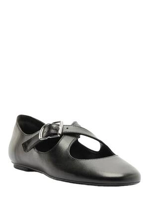 Schutz Molly Leather Mary Jane Flat - Black