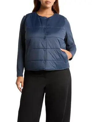 Eileen Fisher Quilted Vest - Maritime