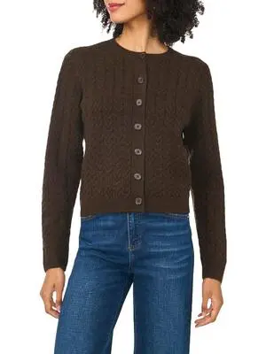 Vince Camuto Cable Knit Cardigan - Chocolate