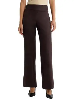 ANNE KLEIN Anne Klein High Waist Wide Leg Faux Suede Pants