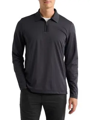 Johnston & Murphy Cochran Long Sleeve Zip Polo Black