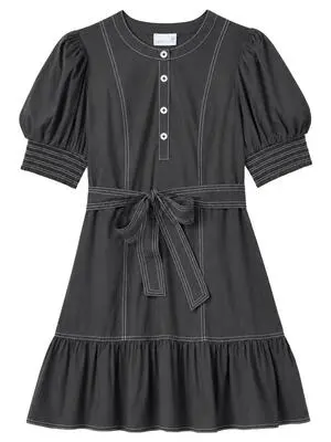 CARTOLINA Bonnie Cotton Poplin Mini Dress Black