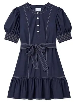 CARTOLINA Bonnie Cotton Poplin Mini Dress Navy