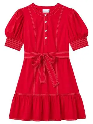 CARTOLINA Bonnie Cotton Poplin Mini Dress - Red