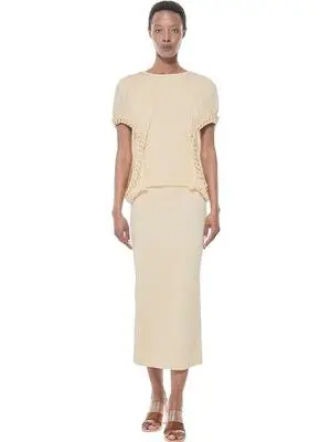 LEEM Knit Pencil Skirt - Natural