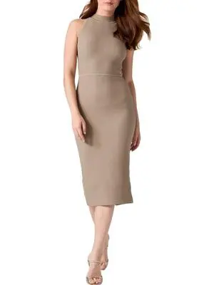 Guess Ottoman Curve Mock Neck Sweater Dress - Brown