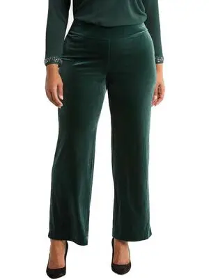 Anne Klein High Waist Wide Leg Pull-on Pants - Pine Forest