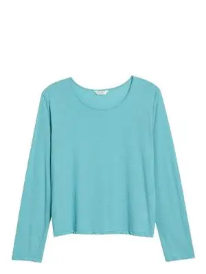LESET Milo Long Sleeve Cotton Jersey T-shirt - Skye