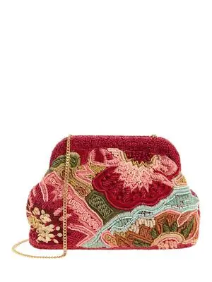 Mango Tropic Beaded Clutch - Red