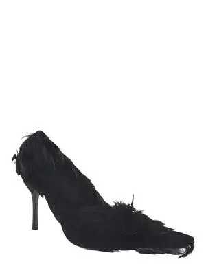 Jeffrey Campbell Plumage Pointed Toe Stiletto Pumps - Black