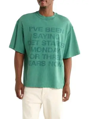 DIET STARTS MONDAY 3 Year Cotton Graphic T-shirt - Olive