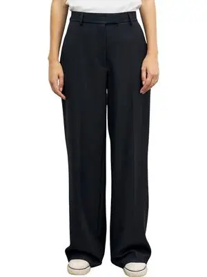Gerard Darel Mimi Pinstripe Wide Leg Trousers - Black