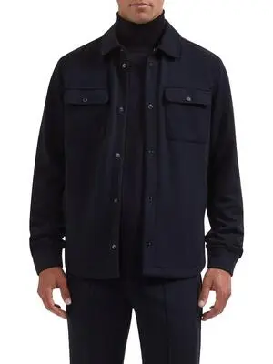 Bugatchi Soft Touch Knit Shirt Jacket - Navy