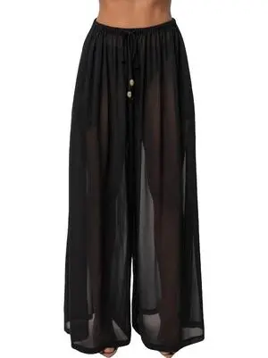 JLUXLABEL Resort Glow Chiffon Pant Black