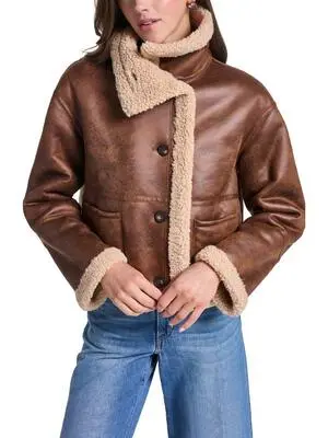 LEVI'S Reversible Faux Shearling Jacket - Brown