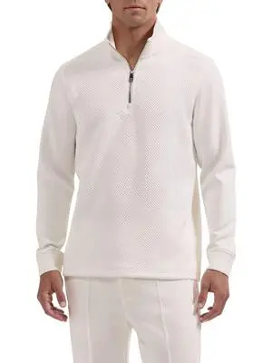 Bugatchi Soft Touch Quarter Zip Sweater - Chalk