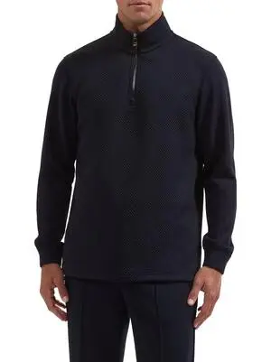 Bugatchi Soft Touch Quarter Zip Sweater - Navy