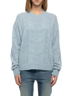 Zadig&Voltaire Markuz Pointelle Crewneck Sweater - Frozen