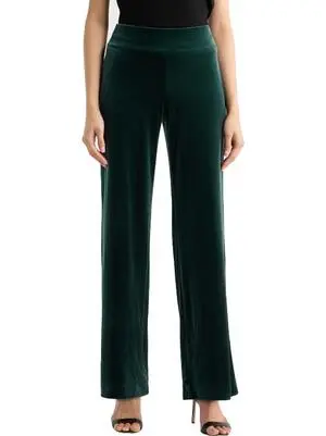 Anne Klein High Waist Wide Leg Pull-on Pants - Pine Forest