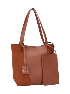 MALI + LILI North South Faux Leather Tote - Tan