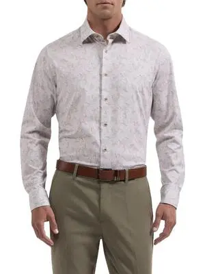 Bugatchi James Ooohcotton Performance Long Sleeve Button Up Shirt Sienna