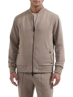 Bugatchi Soft Touch Knit Bomber Jacket - Walnut