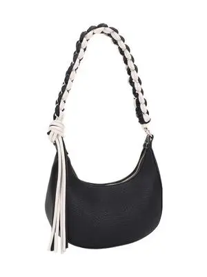 MALI + LILI Leilani Braided Faux Leather Baguette - Black