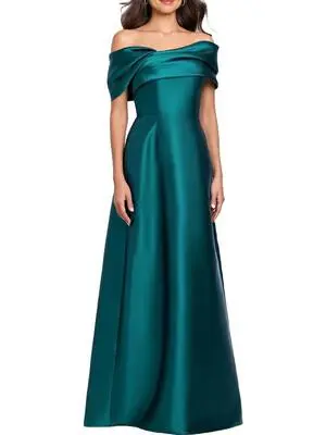 Betsy & Adam Arcadia Satin Ballgown - Mallard