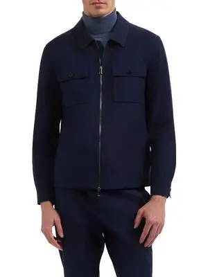 Bugatchi Travel Tech Shirt Jacket - Navy