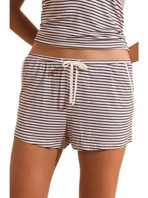 ETAM Vicky Striped Sleep Shorts - Navy