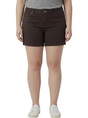 SLINK JEANS Stretch Cotton Blend Twill Shorts - Black