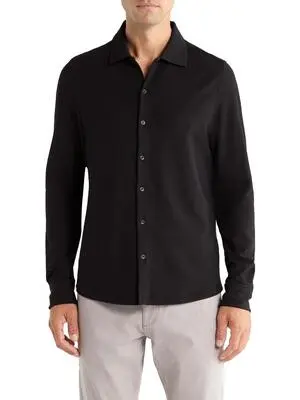 Robert Barakett Sorrell Long Sleeve Knit Shirt Black