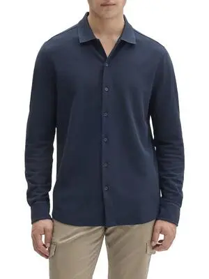 Robert Barakett Sorrell Long Sleeve Knit Shirt - Dark Caspian