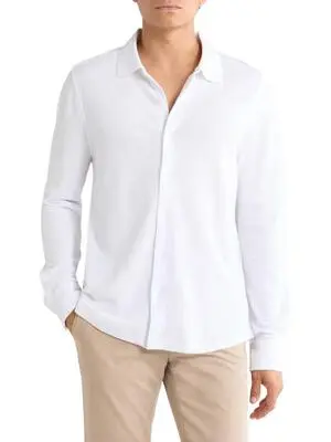 Robert Barakett Sorrell Long Sleeve Knit Shirt - White