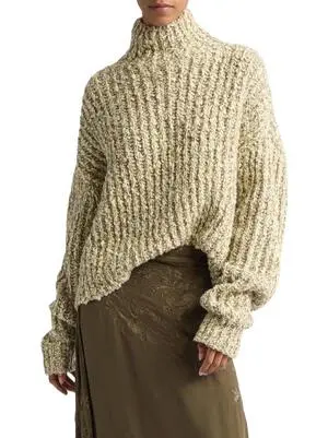 Ulla Johnson Albie Wide Ribbed Turtleneck Sweater - Alabaster