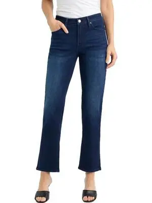 CITY BLUES Dover Straight Leg Ankle Jeans - Medium Indigo