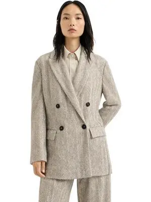 Brunello Cucinelli Sparkling Mohair And Wool Blazer - Rope